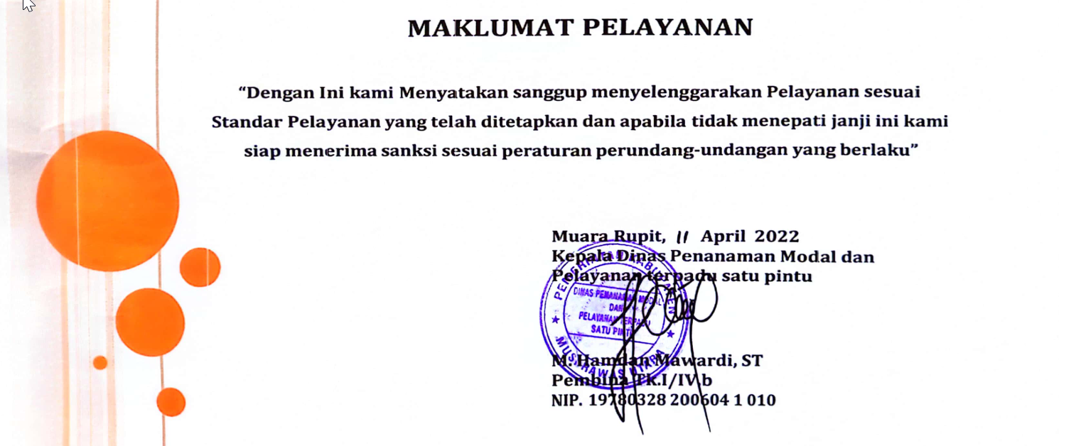 Maklumat Pelayanan – Website Resmi DPMPTSP Kab. Musi Rawas Utara Maklumat Pelayanan – Website Resmi DPMPTSP Kab. Musi Rawas Utara